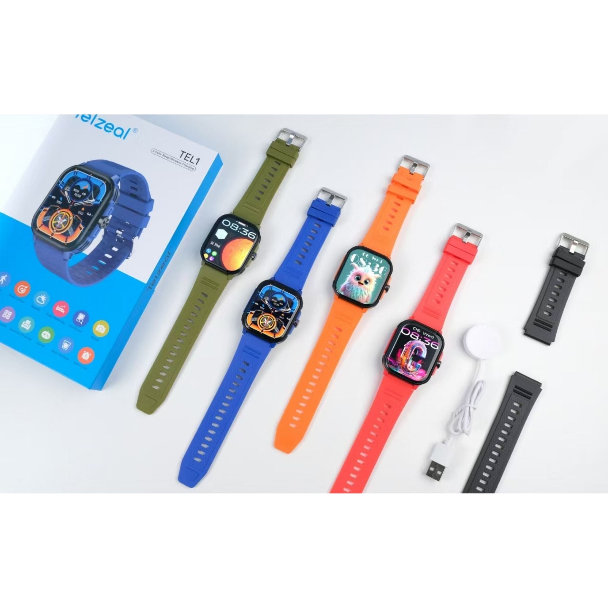 Telzeal T1 1.5 Inch AMOLED Display Smart Watch With IP67 Waterproof an ...