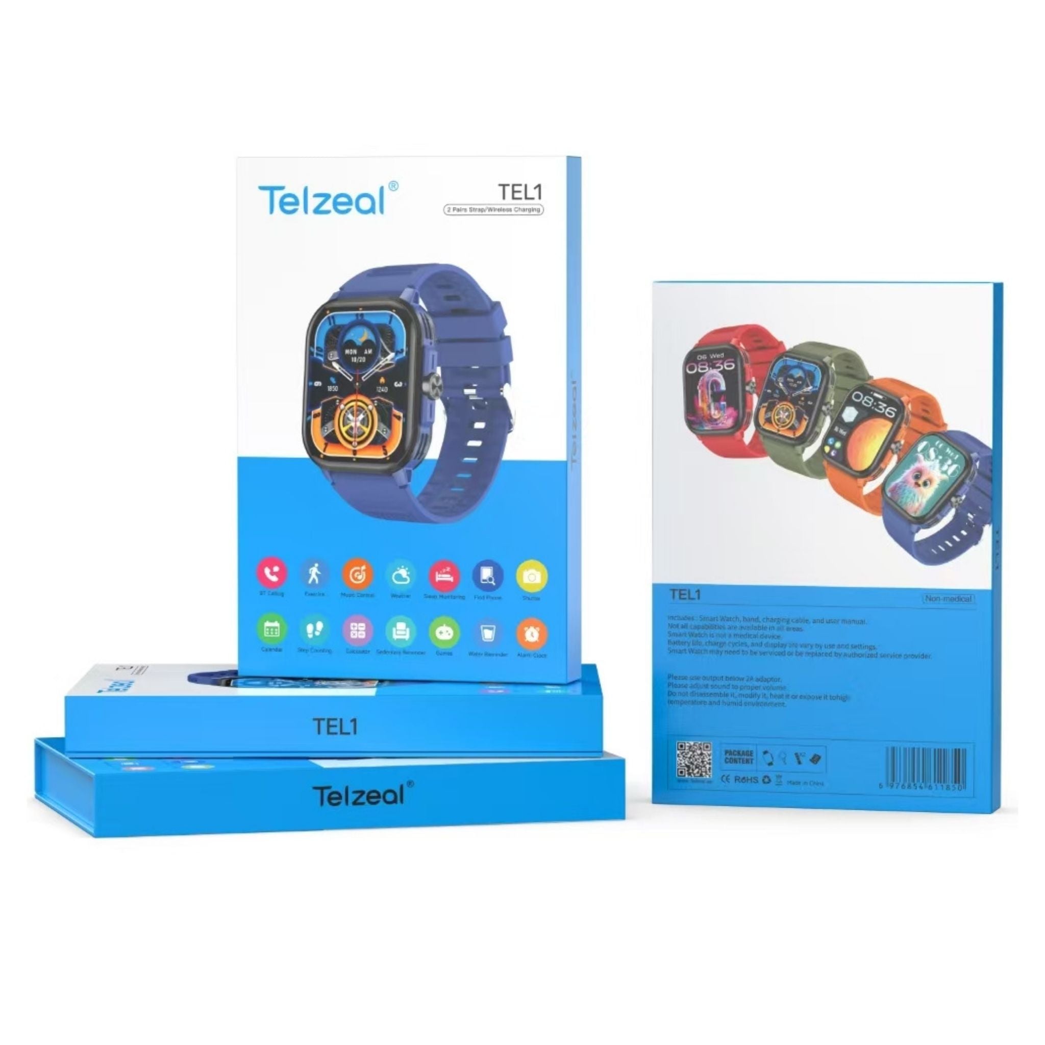 Telzeal T1 1.5 Inch AMOLED Display Smart Watch With IP67 Waterproof an ...