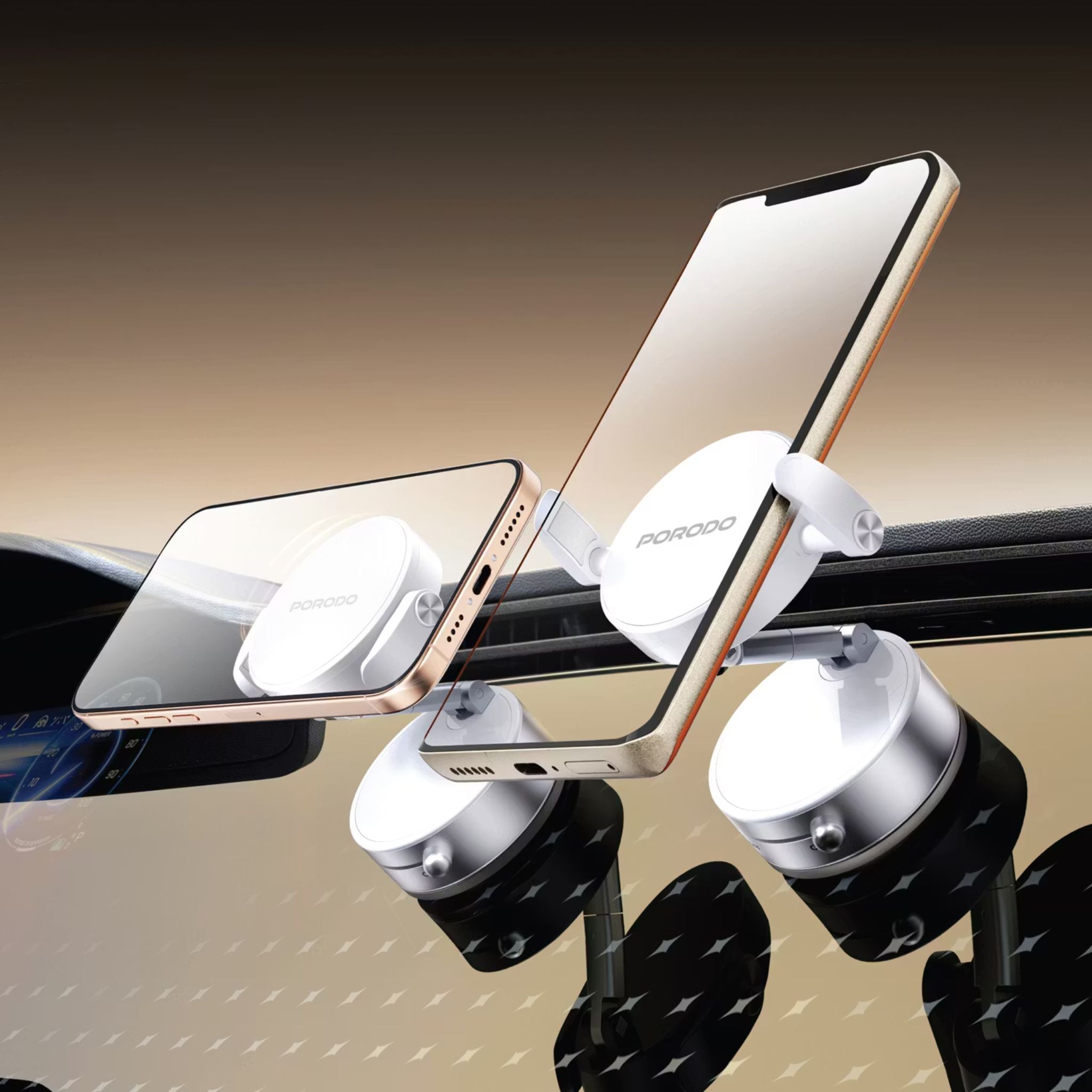 Porodo MagSafe Multi-Surface Phone Holder with Grip-Lock Toggle, Flexi ...