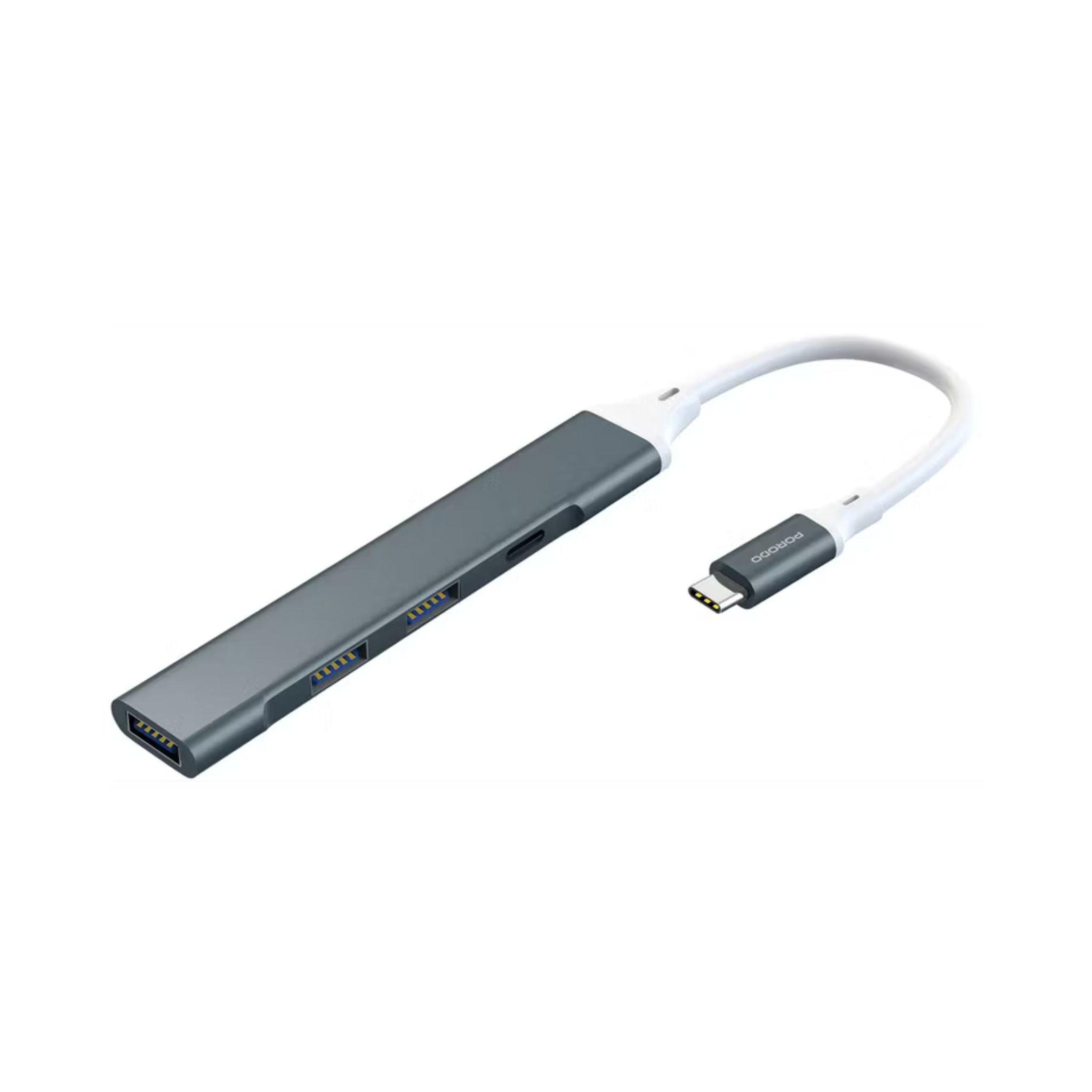 Porodo 4-in-1 Multi-Port USB-C Hub with Fast Data Transfer, Plug and P ...