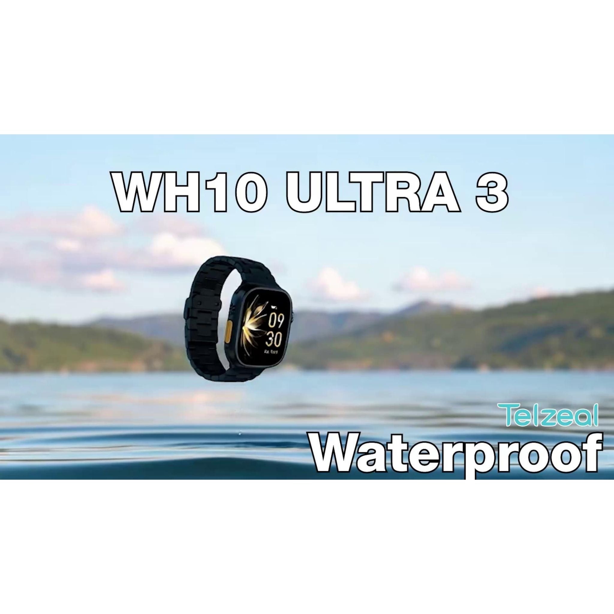 Telzeal WH10 Ultra 3 (3Pair strap/Wireless Charging) Smartwatch cuttin ...