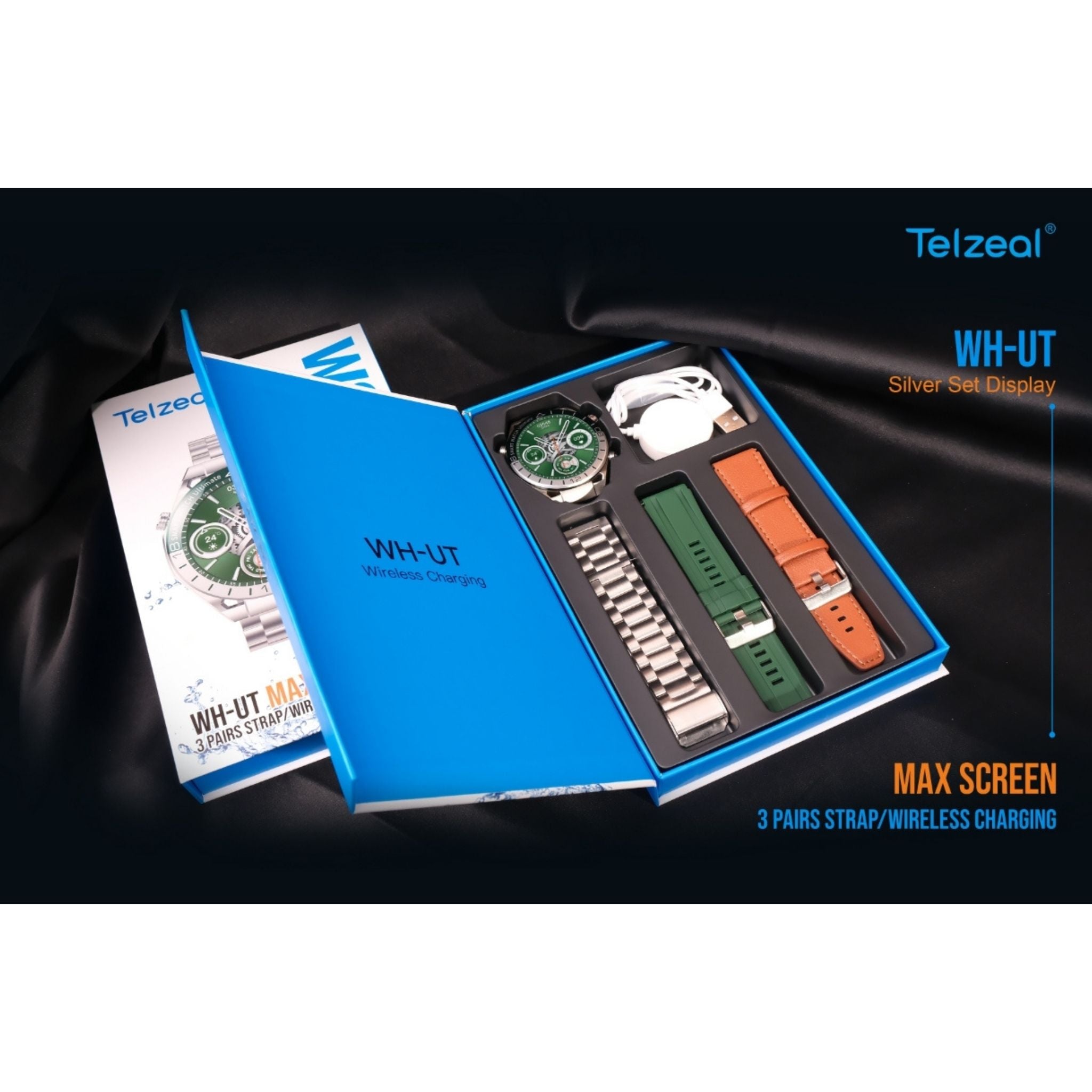 Telzeal WH-UT Smartwatch with Waterproof Max Screen Wireless Charging ...